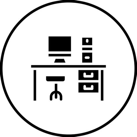 Premium Vector Computer Table Vector Icon Illustration Of Interior