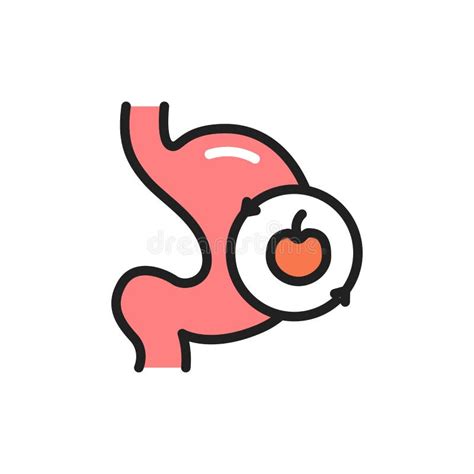 Digestion Food Line Icon Isolated Vector Element Stock Vector Illustration Of Molecules
