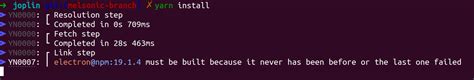 Yarn Install Stucked At Link Step Development Joplin Forum
