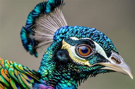 Premium Photo Closeup Of The Head Of A Peacock Or Indian Turkey