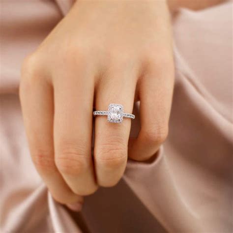 Esme Moissanite And Diamond Emerald And Radiant Cut Engagement Ring