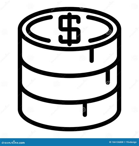 Stack Of Gold Coins Icon Outline Style Stock Vector Illustration Of Euro Outline 166126808