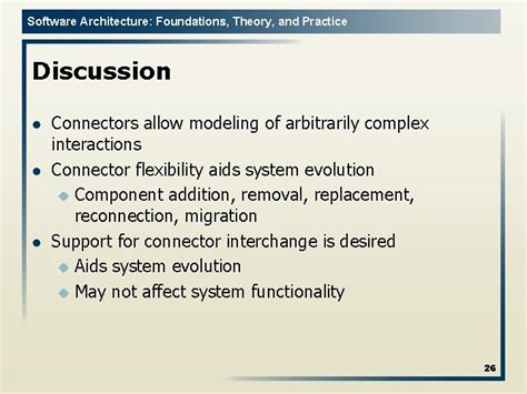 Software Connectors Software Architecture Lecture 6 Copyright Richard