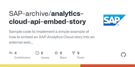 Github Sap Archiveanalytics Cloud Api Embed Story Sample Code To