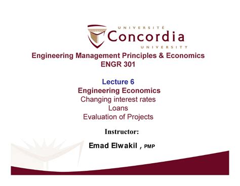 Lecture 6 ENGR 301 NOTES Engineering Management Principles EconomicsEngineering Management