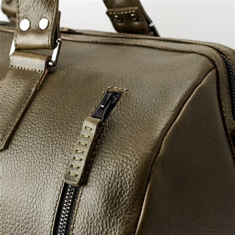 Handmade Substantial Leather Duffle Bag · Green By Capra Capra Leather