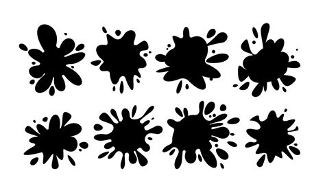 Cartoony Water Ink Splatter Icon Set 13105455 Vector Art At Vecteezy