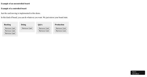 React Kanban Board Examples Codesandbox