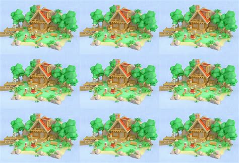3d Model Low Ploy Opening Scene Cartoon Island Scene Island Cartoon House Island Tribe Pirate