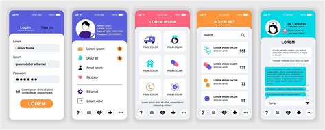 Modern Mobile App User Interface Design Examples 68255914 Vector Art At Vecteezy