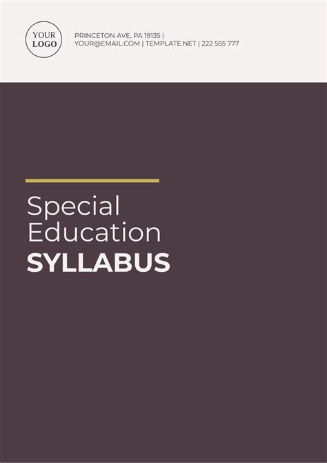 Free Special Education Syllabus Template To Edit Online