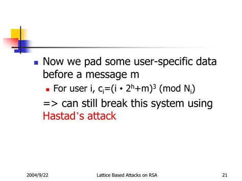 Ppt Lattice Based Attacks On Rsa Powerpoint Presentation Free Download Id5653802