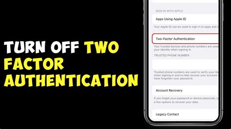 How To Turn Off Two Factor Authentication Apple Id 2024 Youtube