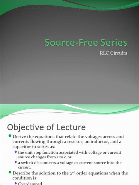 Natural Response Series Rlc Circuit Pdf Electrical Network