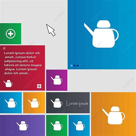 Modern Website Buttons With Cursor Pointer Featuring A Kettle Icon Sign