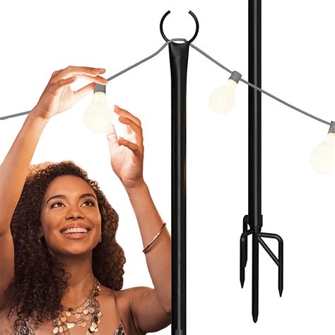 Holiday Styling String Light Poles For Outdoor String Lights 1 Pack Christmas Light Pole W