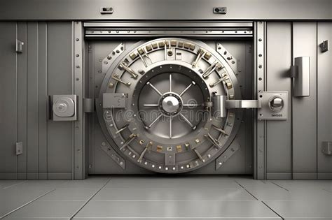 Modern Bank Vault With A Secure Door Stock Illustration Illustration Of Technology Wall