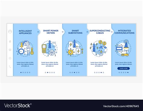 Smart Grid Components Blue And White Onboarding Vector Image
