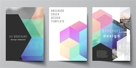 A4 포맷 커버의 벡터 레이아웃은 화려한 육각형 기하학적 모양 브로셔를 위한 기술 배경 전단지 레이아웃 소책자 커버 디자인 책 디자인 브로셔 커버가 있는 디자인 템플릿을