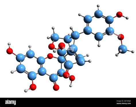 3d Image Of Silydianin Skeletal Formula Molecular Chemical Structure Of Milk Thistle
