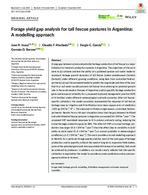 Pdf Forage Yield Gap Analysis For Tall Fescue Pastures In Argentina