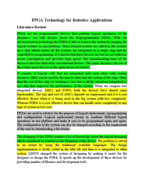 Fpga Technology For Robotics Applications Pdf Field Programmable Gate Array Digital Technology