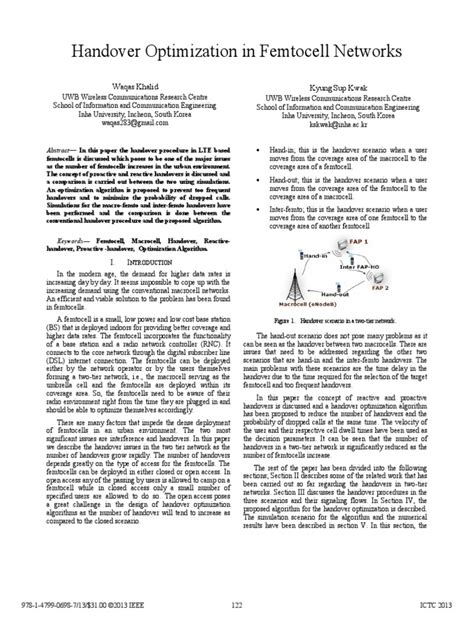 Handover Optimization In Femtocell Networks Pdf Simulation