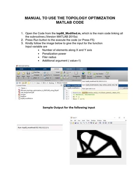 Manual To Use The Topology Optimization Matlab Code Pdf