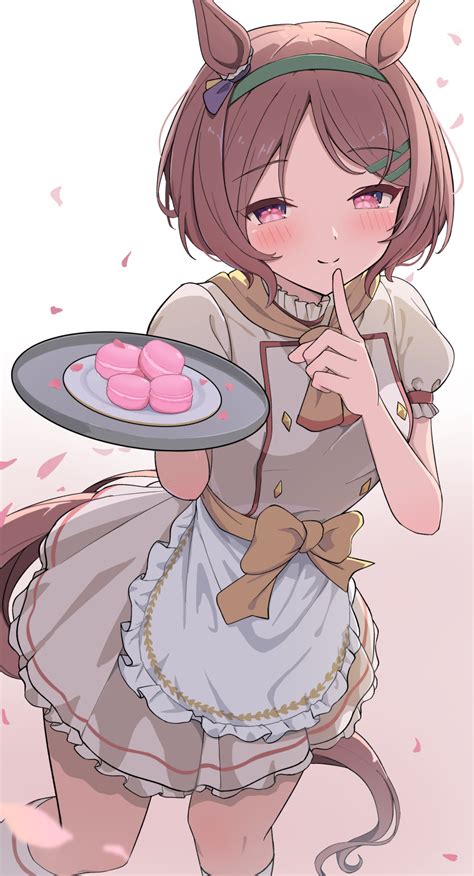 Safebooru 1girl Absurdres Alternate Costume Apron Breasts Brown Hair