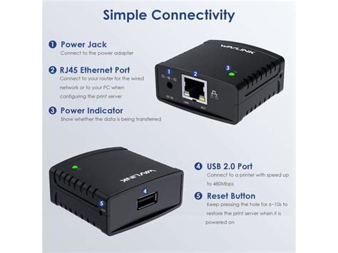Wavlink USB Network Print Server LAN Print Share Server For USB Printers LPR Print Protocol