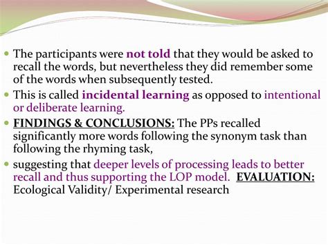 Ppt Levels Of Processing Memory Model Overview Powerpoint Presentation Id423697
