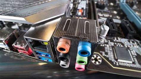 Modern Computer Motherboard Interface For Sound Or Network And