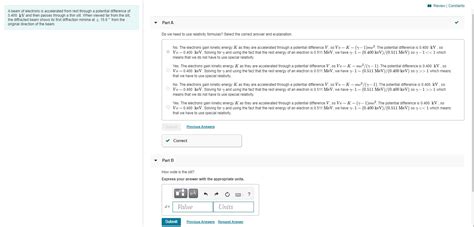 Solved Review Constants A Beam Of Electrons Is Accelerated