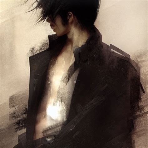 Ruan Jia Night High Detail Human Face Realistic Black Hair Arthub Ai