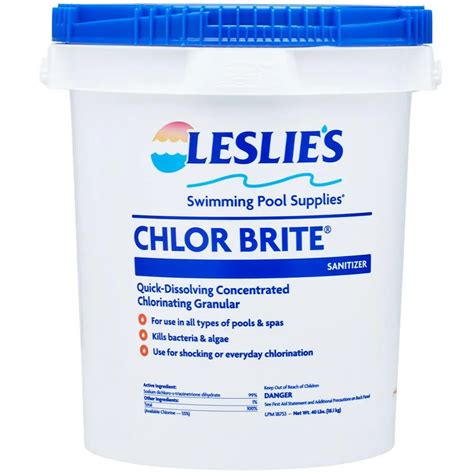 Leslies Chlor Brite Sodium Dichlor Granular Chlorine 40 Lbs
