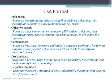 Control Self Assessment Csa Pptx