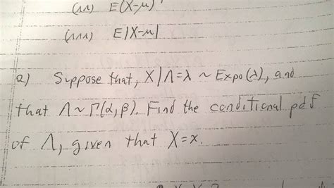 Solved Suppose That X Lambda ~ Exop Lambda And That