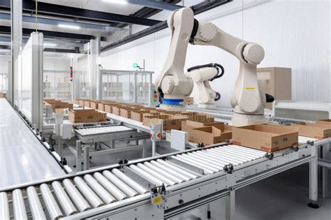 Packaging And Sorting Robots Working In Tandem Packaging And Sorting Products With Lightning