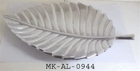 Silver Metal Leaf Shape Platter For Home Normal At Rs 500 In Moradabad