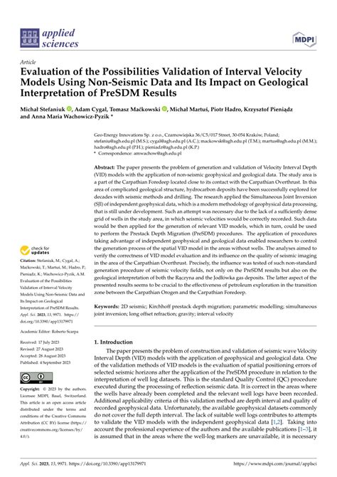 Pdf Evaluation Of The Possibilities Validation Of Interval Velocity