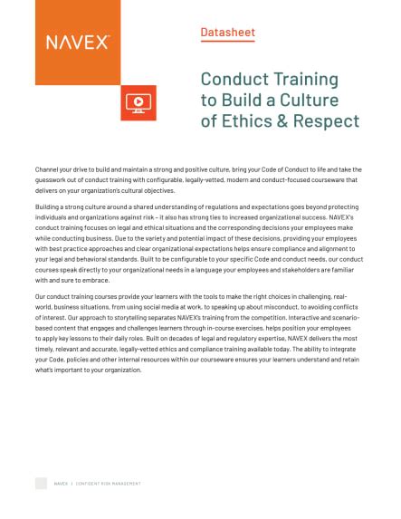 Conduct Training To Build A Culture Of Ethics And Respect Navex