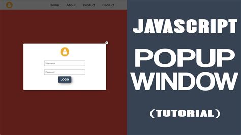 Javascript Popup Window Popup Login Form Youtube