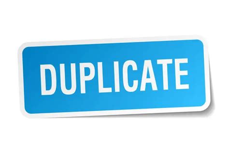 duplicate sticker duplicate rectangular label isolated white background stock vector by