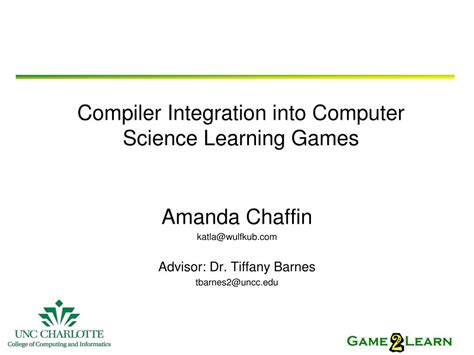 PPT Compiler Integration Into Computer Science Learning Games PowerPoint Presentation ID