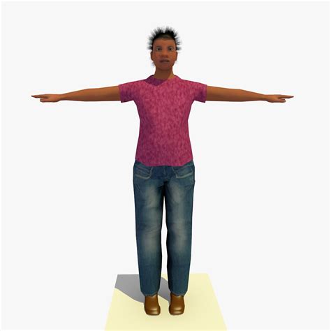 낮은 폴 리 아프리카 여자 C 3d 모델 6 C4d 3ds Free3d