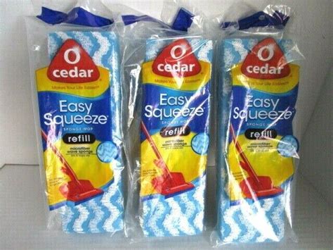 Three Ocedar Extra Squeeze Sponge Mop Refill Replacement Mop Heads