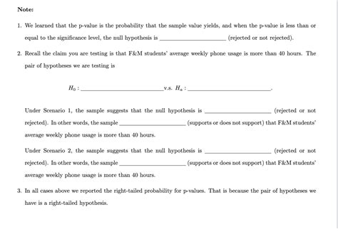 Solved Note 1 We Learned That The P Value Is The Chegg Com