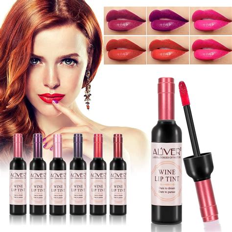 6 Colors Wine Lip Tint Long Lasting Waterproof Moisturizing Wine Lip
