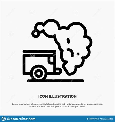 Dump Environment Garbage Pollution Line Icon Vector Stock Vector Illustration Of Green