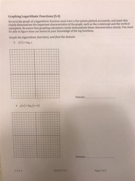 Solved Graphing Logarithmic Functions 54 An Accurate
